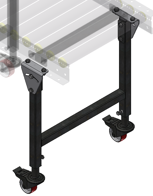 Pied roulant convoyeur à rouleaux largeur 600 Hauteur 700/1000 AC | MSM ...
